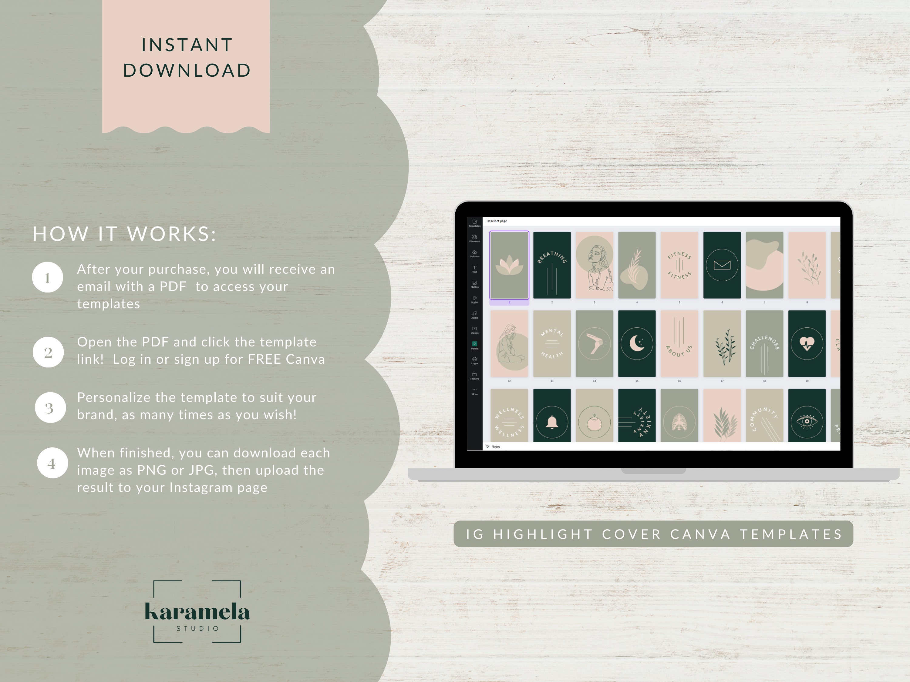 Wellness Instagram Highlight Covers | Edit in Canva | Physiotherapists ...