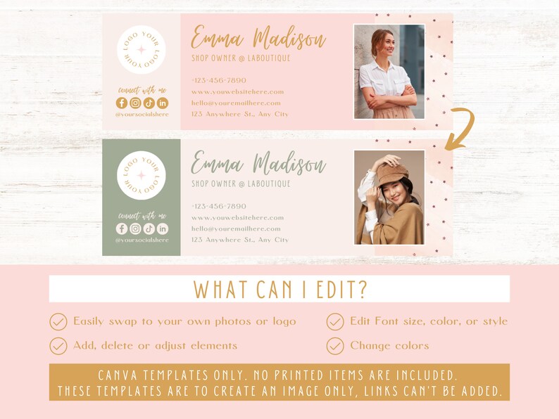 Email Signature Templates | Canva Template Signatures | Gmail Email ...