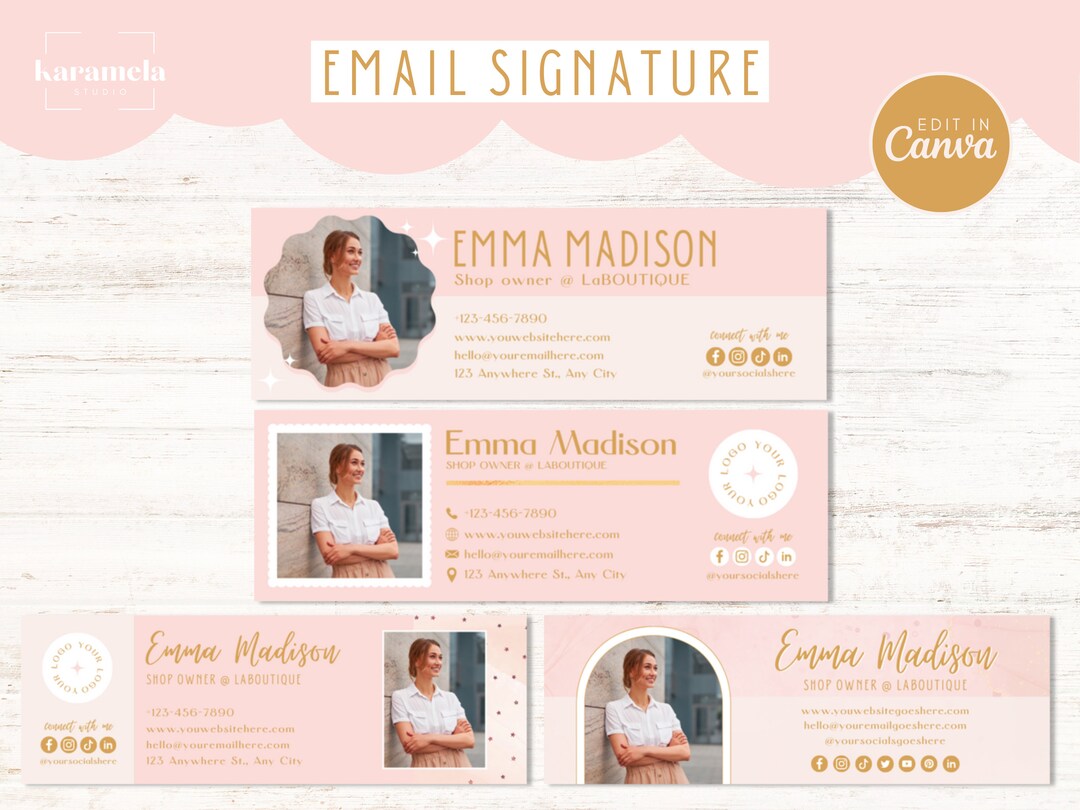 Email Signature Templates | Canva Template Signatures | Gmail Email ...