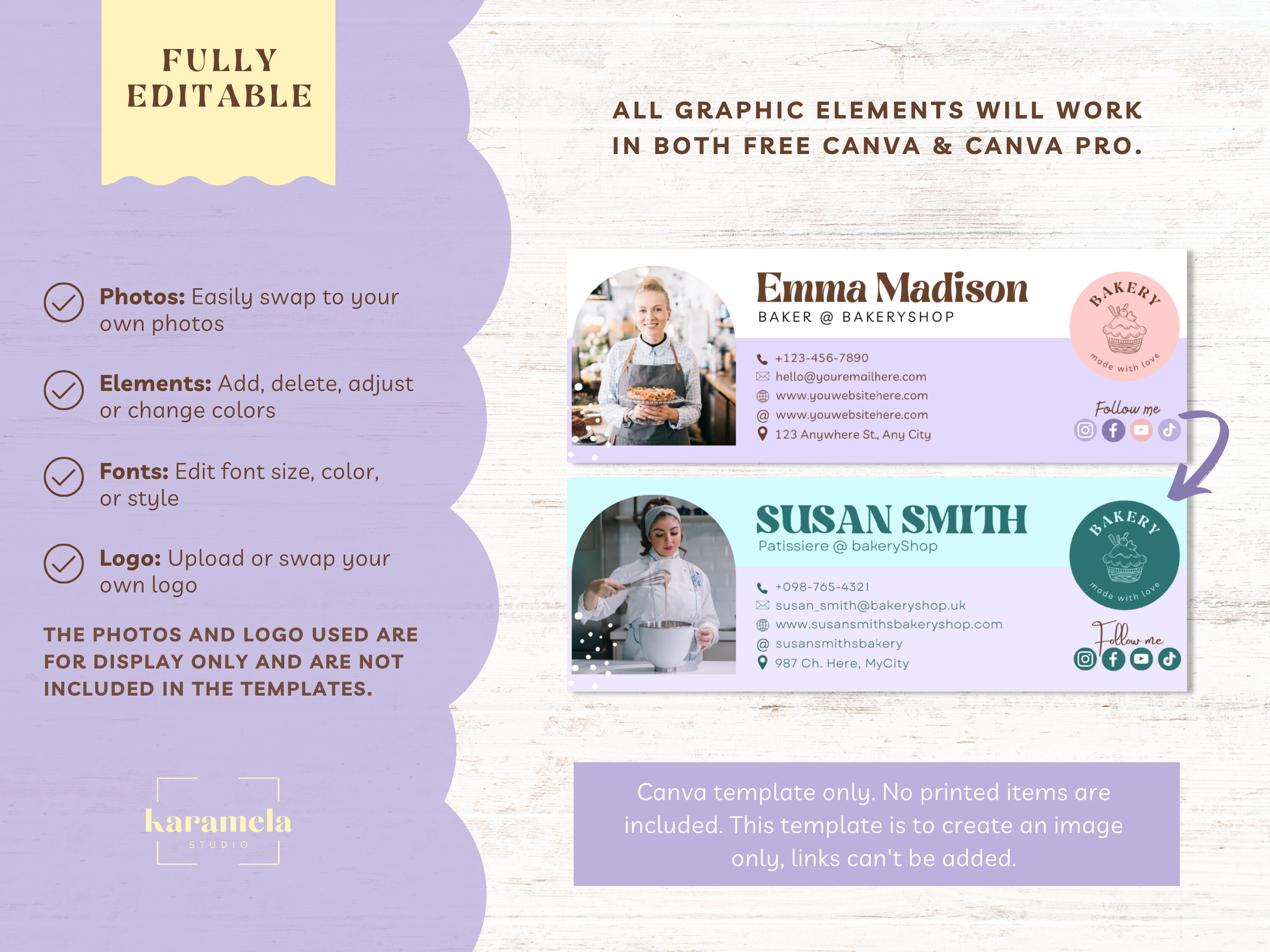 Email Signature Template Editable Canva Signature Design Gmail Outlook ...