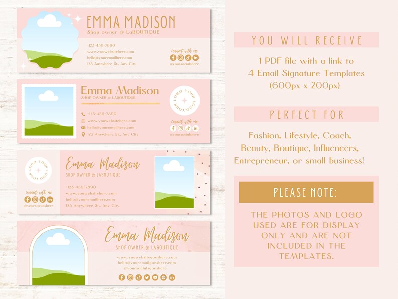 Email Signature Templates | Canva Template Signatures | Gmail Email ...