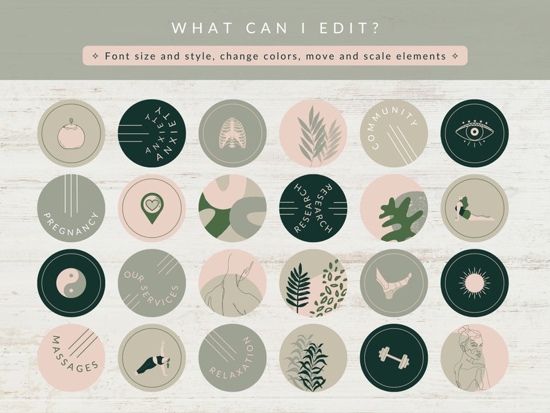 Wellness Instagram Highlight Covers | Edit in Canva | Physiotherapists ...