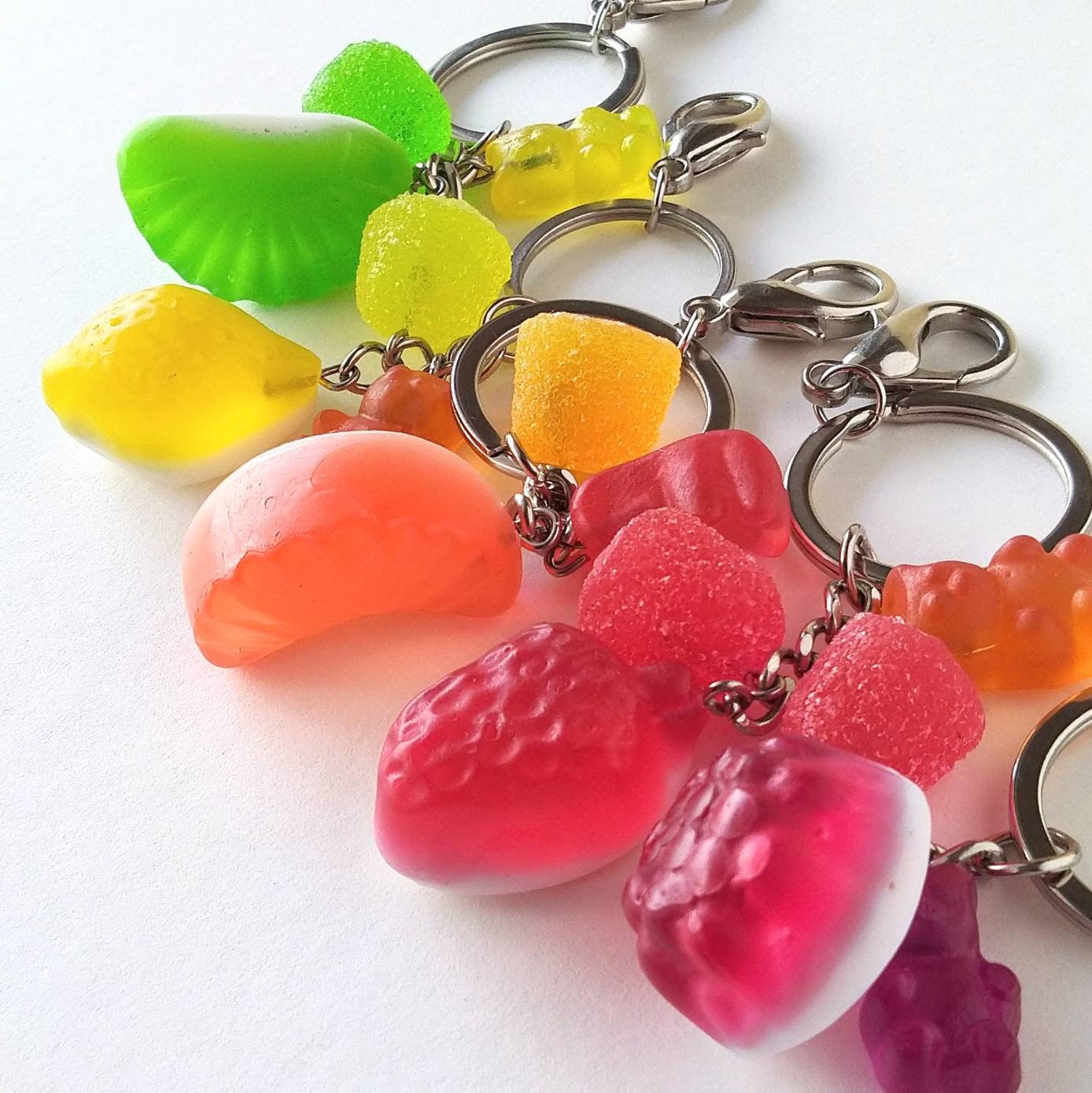 Gummy Candy Keychain Chunky Fruit Super Realistic Epoxy - Etsy