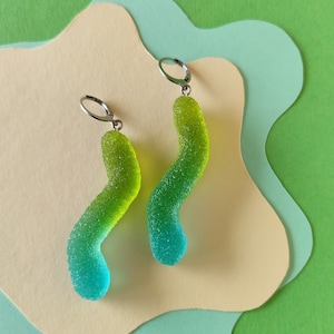 Fat Gummy Worms Earrings - Most Realistic Fake Gummy Candy Jewelry - Etsy