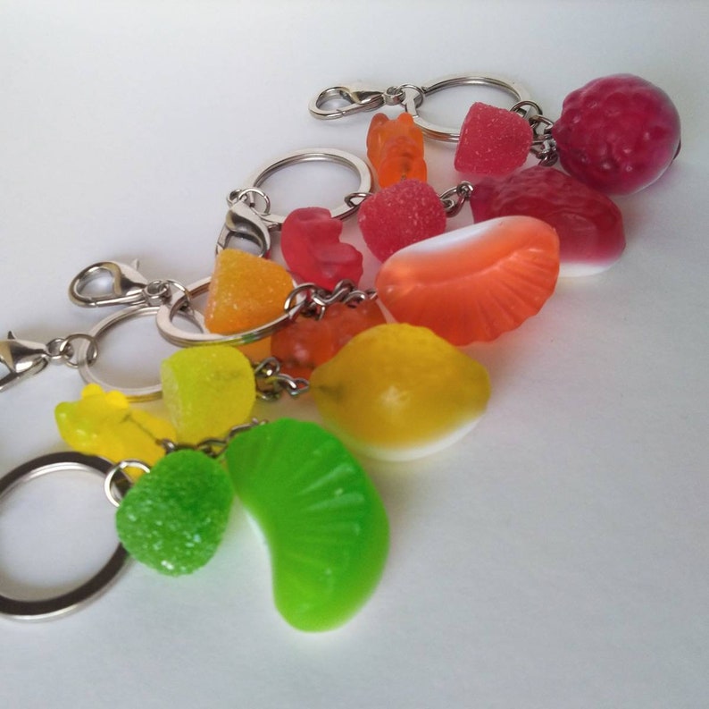 Gummy Candy Keychain Chunky Fruit Super Realistic Epoxy - Etsy