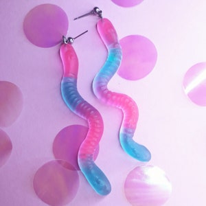 Gummy Worms Earrings Super Lightweight Stainless Steel - Etsy