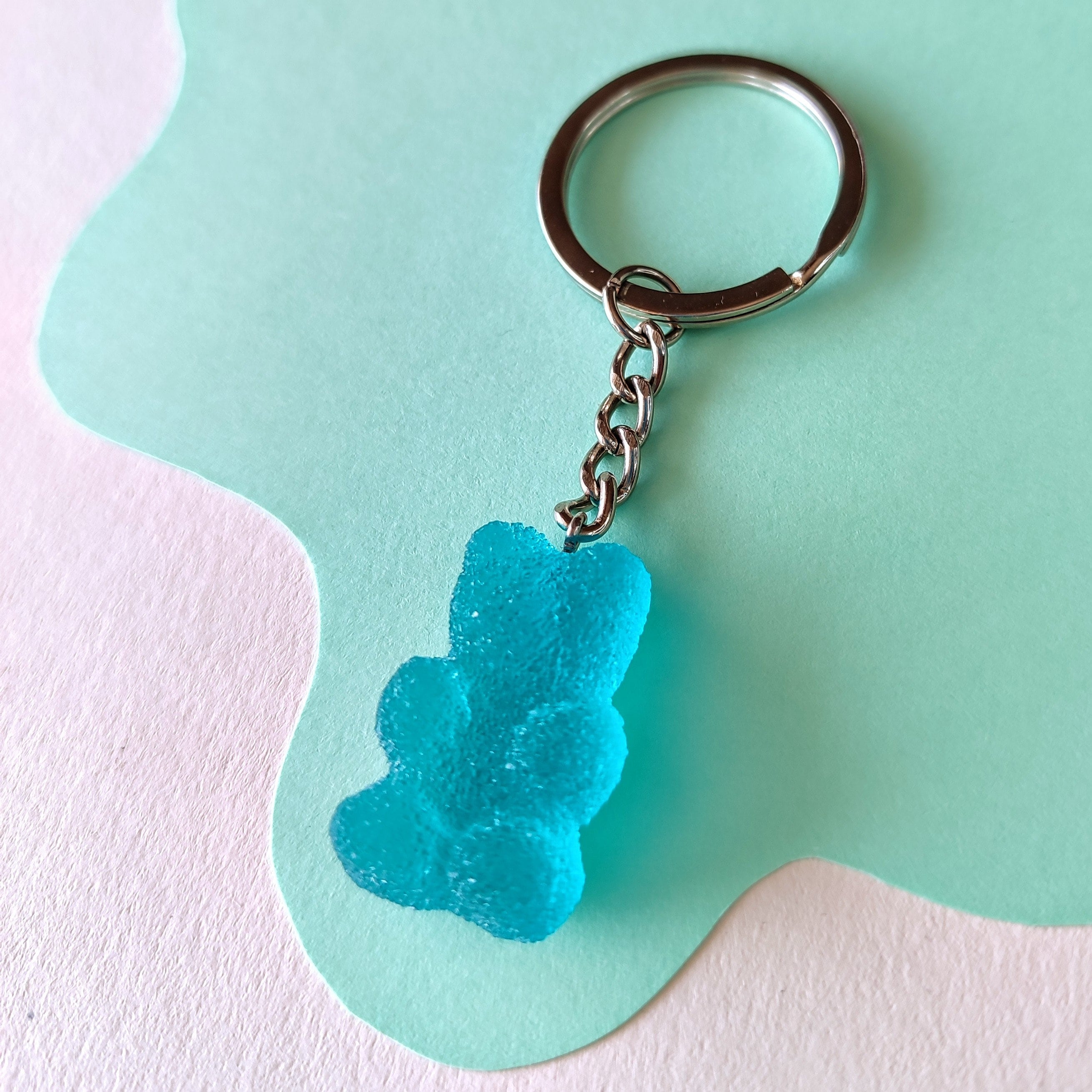 Big Sugar Gummy Bear Keychain - Super Realistic Epoxy Resin Fake Gummy ...