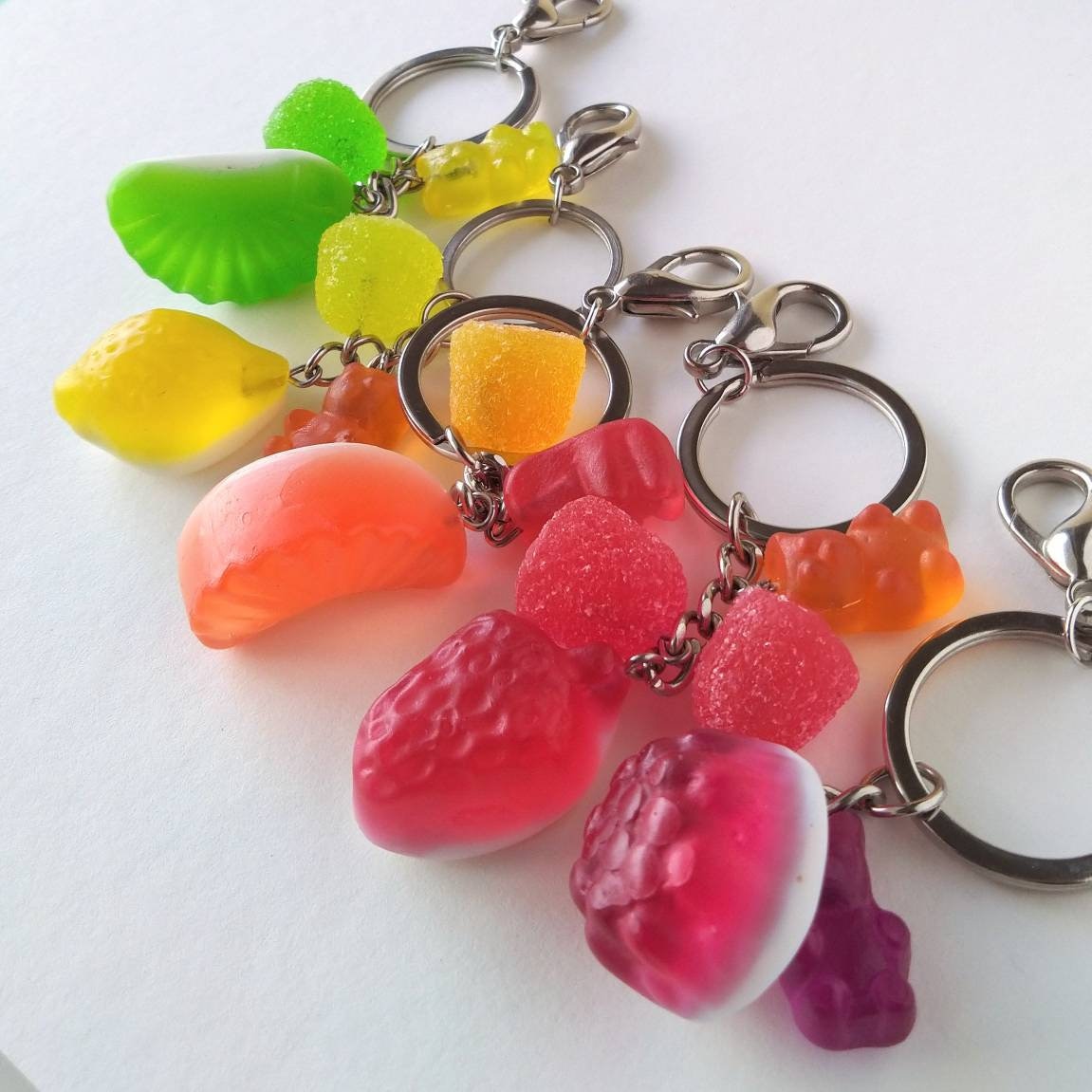 Gummy Candy Keychain Chunky Fruit Super Realistic Epoxy - Etsy