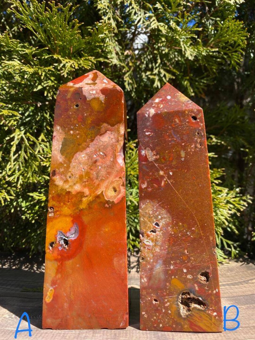 Red Jasper Towers, Orbicular Jasper Healing Crystals Red Crystals Home ...