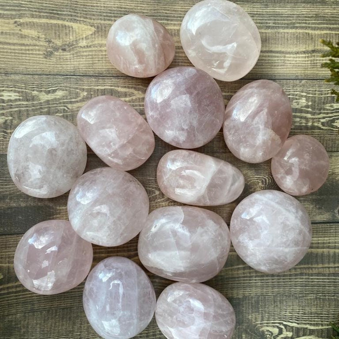 Rose Quartz Palm Stone, Power Stone Energy Booster Healing Crystals ...