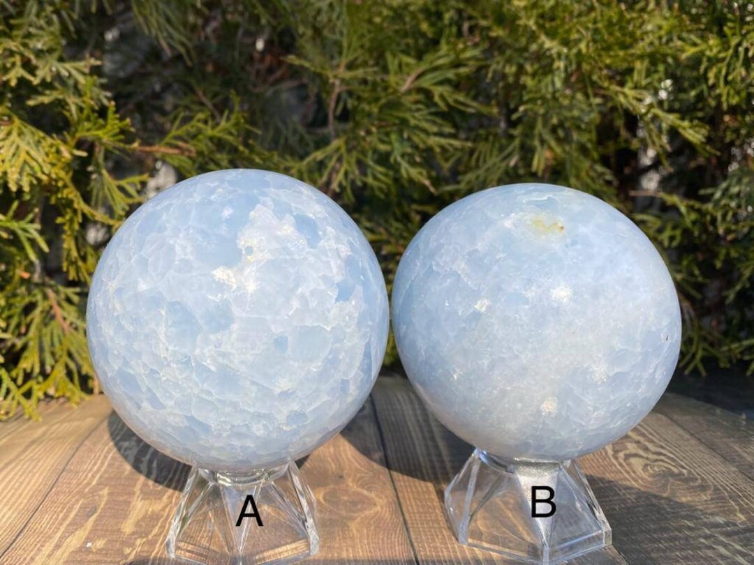 Blue Calcite Sphere, Healing Crystals, Meditation Ball, Home Decor ...