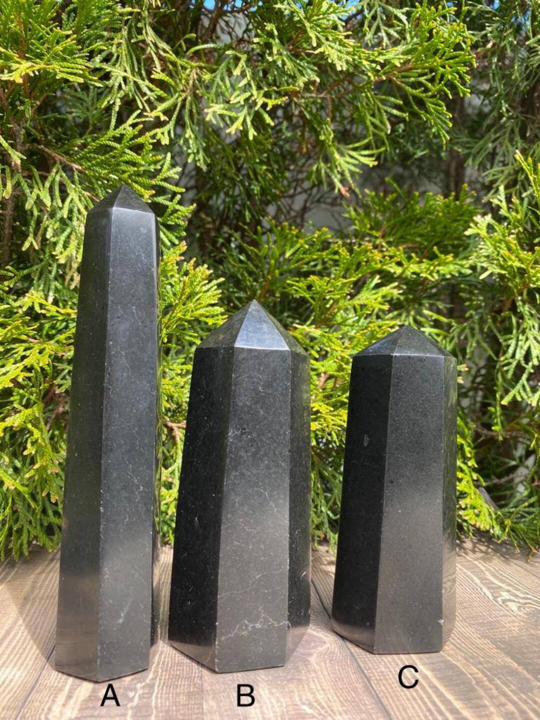 Black Onyx Towers Black Onyx Large and Small Crystals Points Polished ...