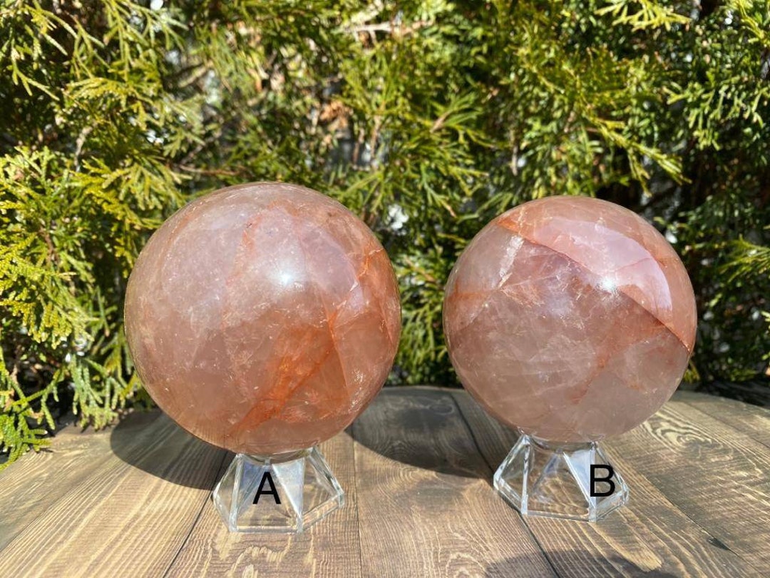 Red Hematiod Quartz Sphere, Hematoid Quartz, Fire Quartz Sphere ...