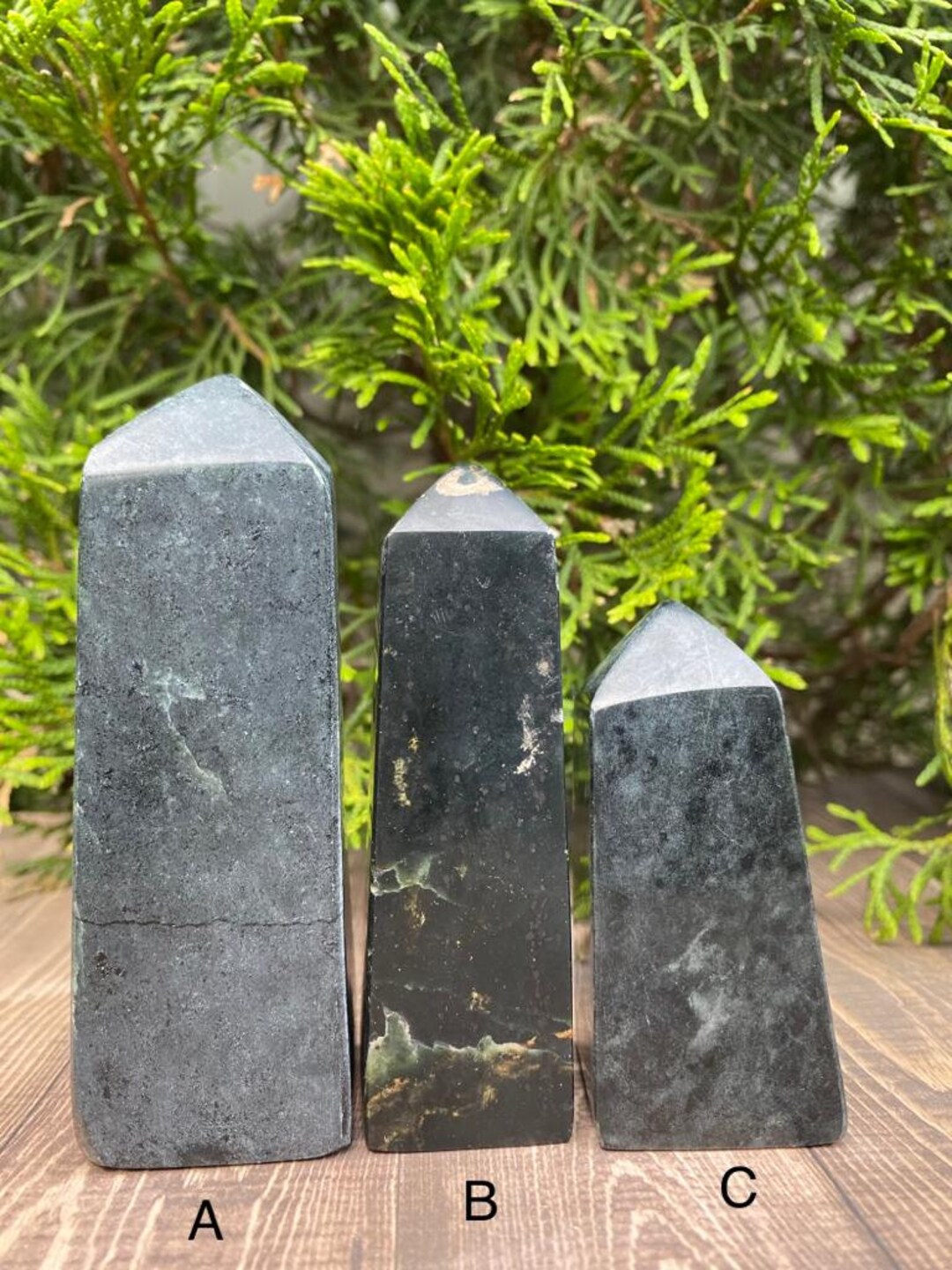 Green Jade Towers Natural Stone Decor Gemstone Tower Gift, Nephrite ...