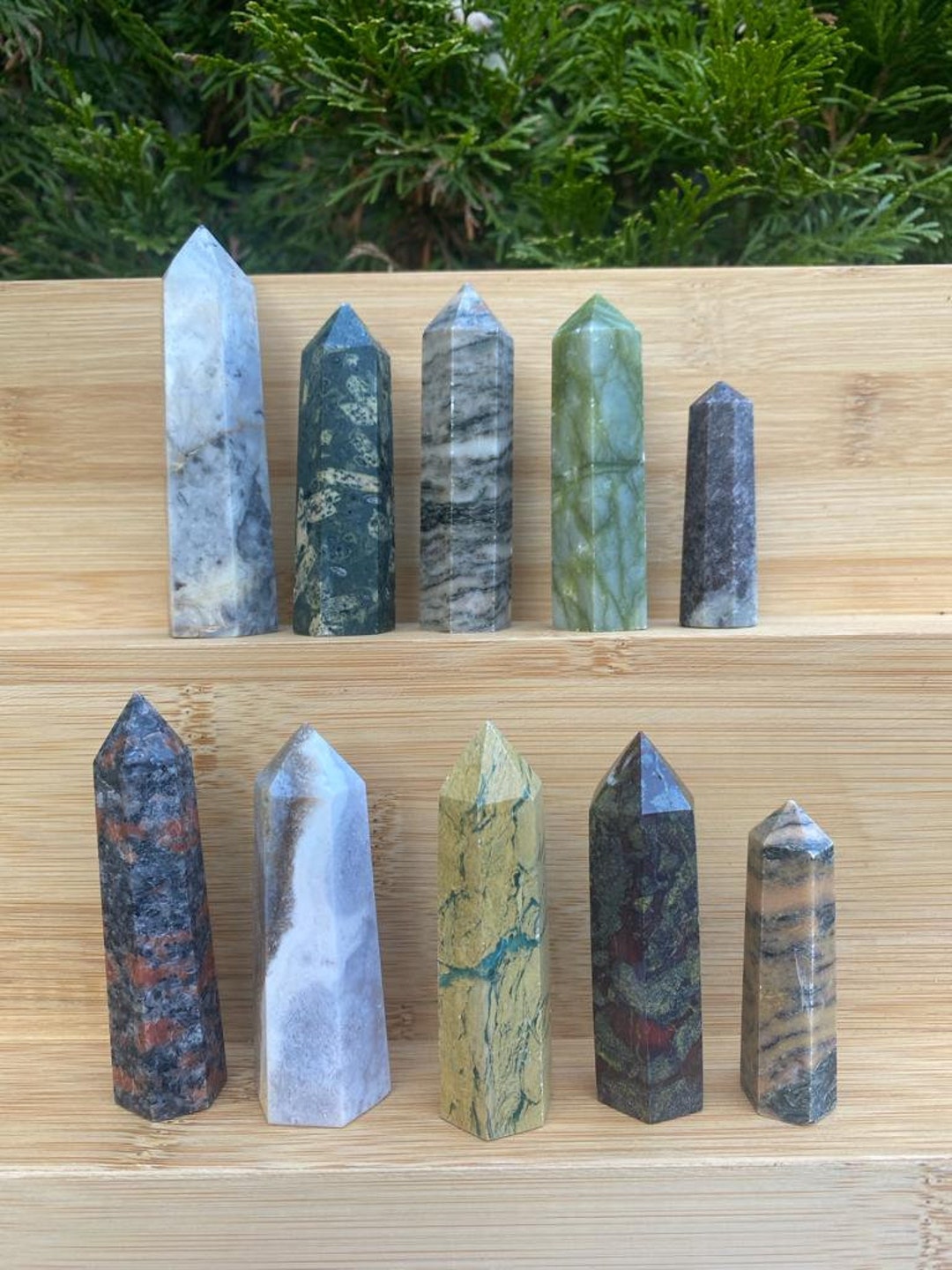 10 Unique Gemstone Towers for Spiritual Energy, a Set of 10 Modern ...