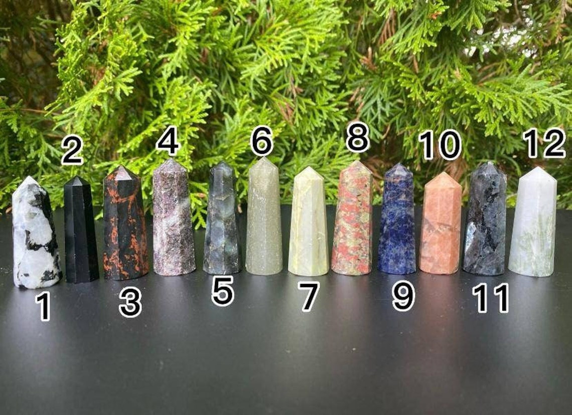 12 Different Crystal Towers 12 Different Colors Point Towers - Etsy