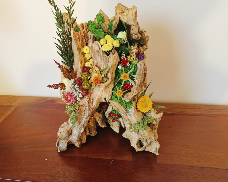 Large Elderwood Root Decor Preserved Flowers Unique Office - Etsy