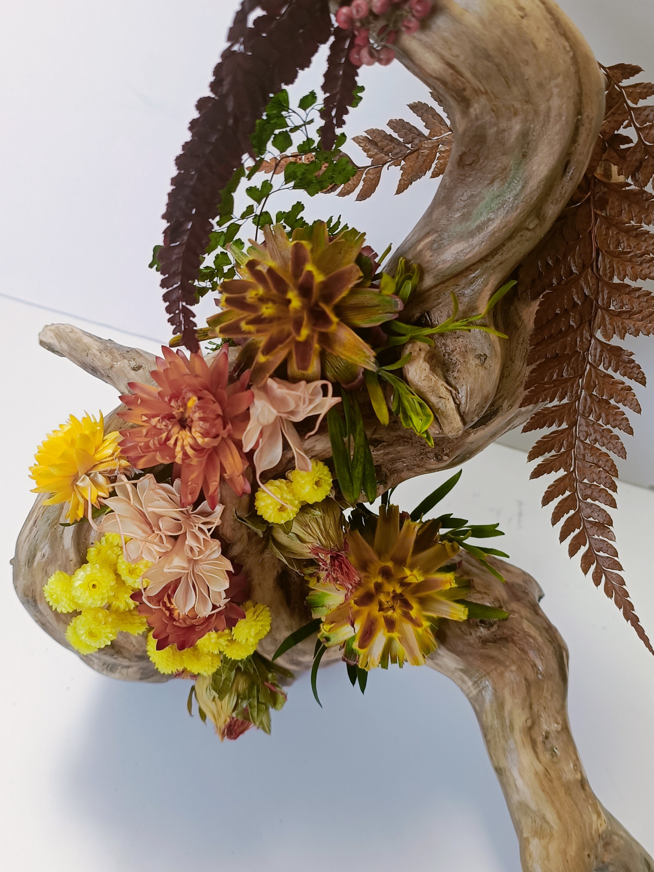 Flower Decorated Wood Carving Funny Plant Holder Nature - Etsy