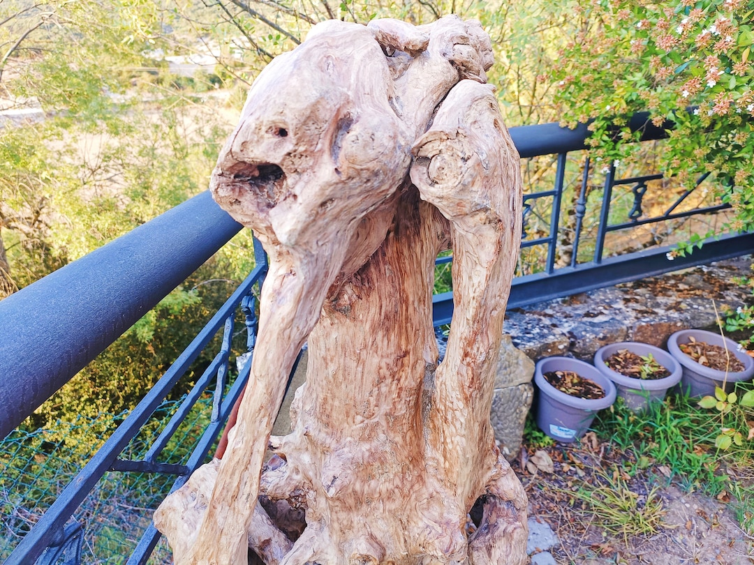 Handcrafted Tree Trunk Home Decor, Wood Sculpture, Earthy Table ...