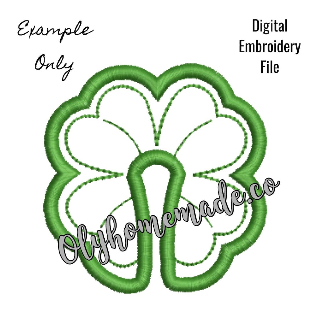 Shamrock G-tube Cover Embroidery Design – Applique in the Hoop (digital ...