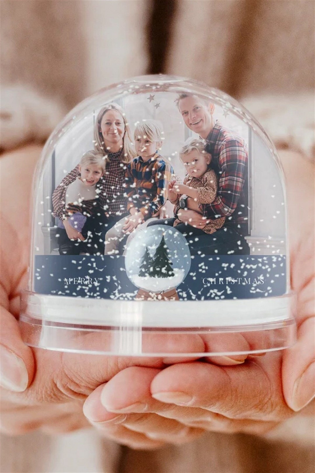 Personalized Photo Snow Globe Christmas Gift for Family Snow - Etsy