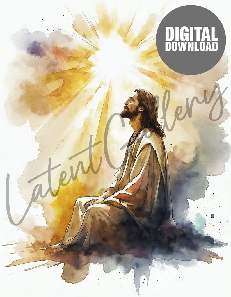 Jesus Contemplating Digital Download Jesus Artful Art Prints Religion ...
