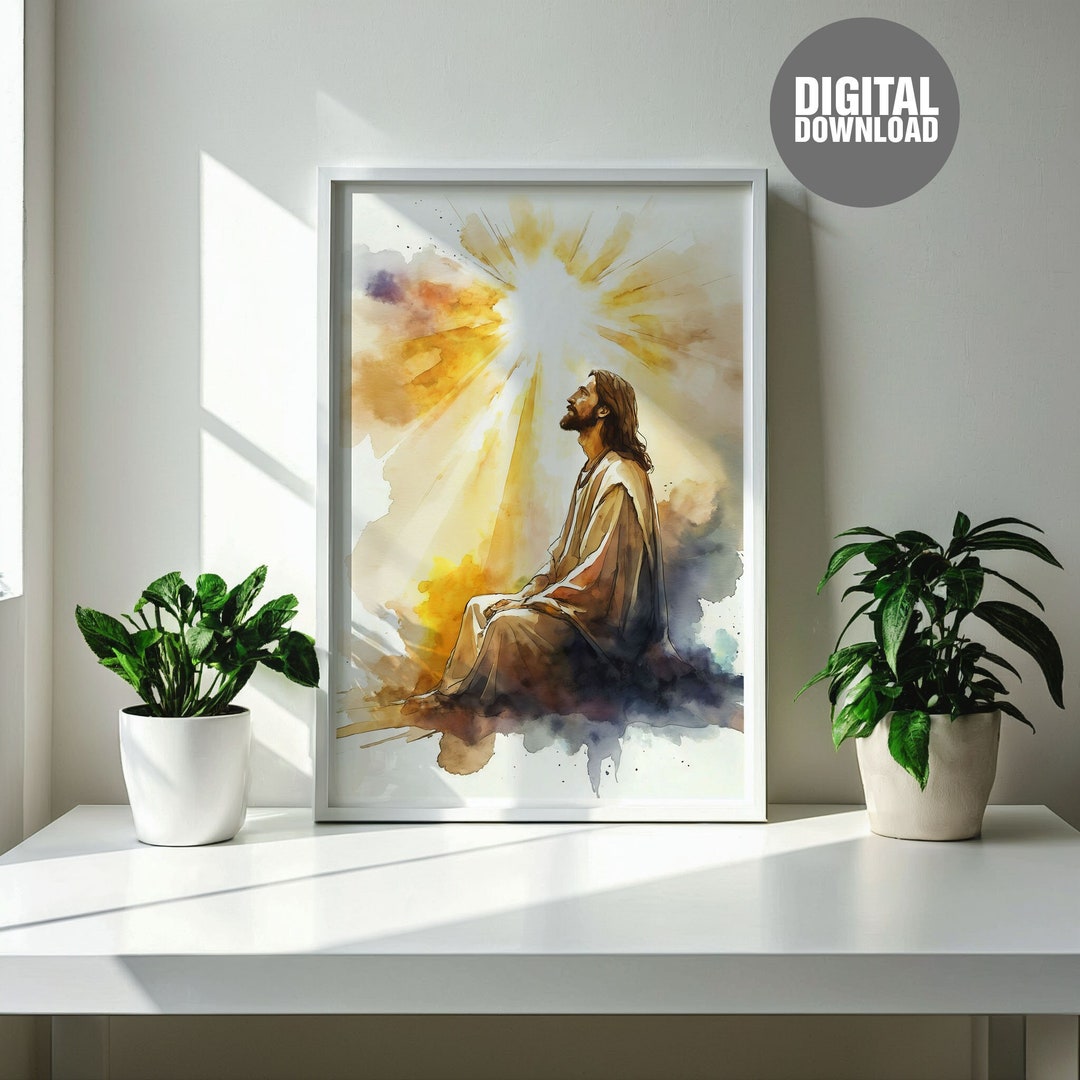 Jesus Contemplating Digital Download Jesus Artful Art Prints Religion ...