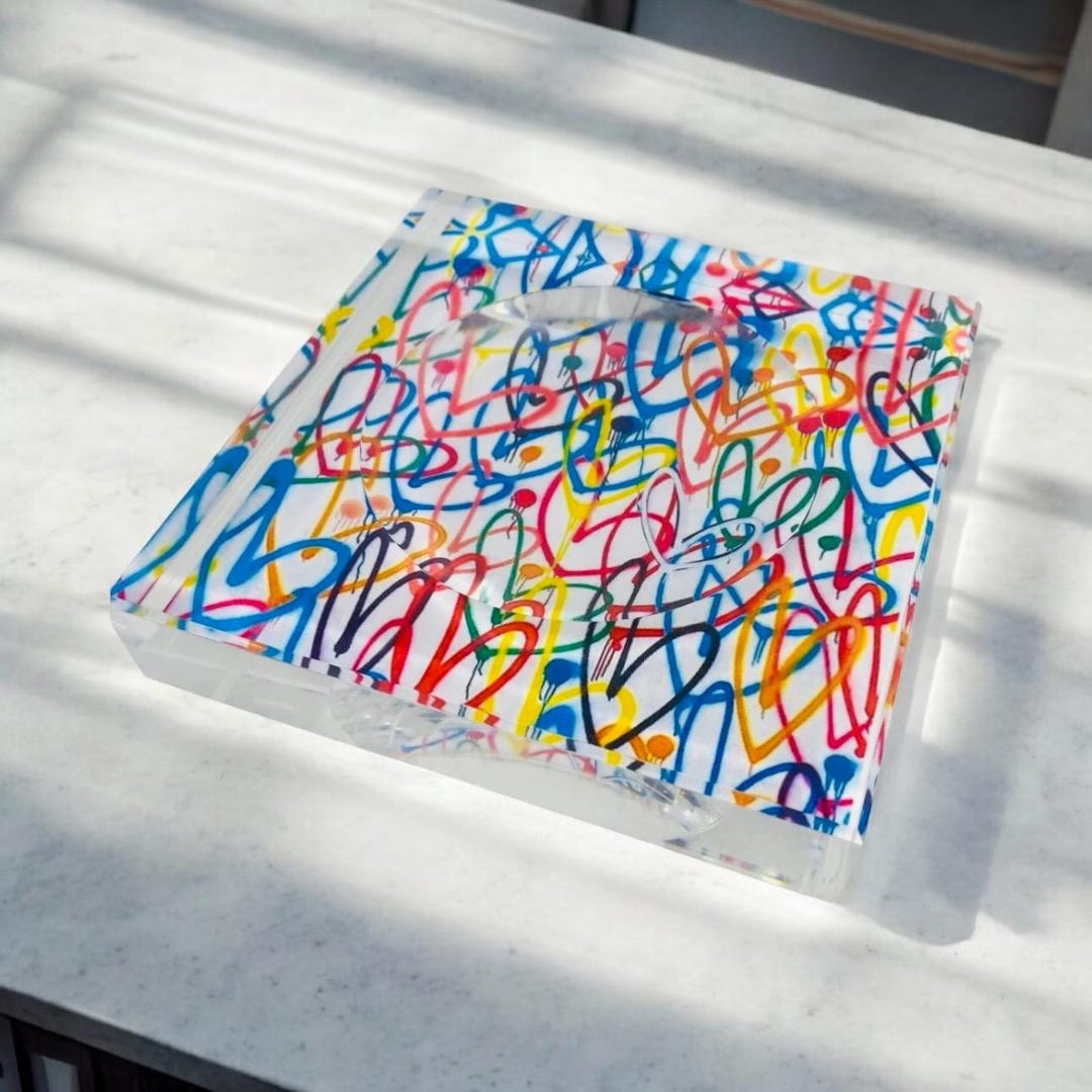 Graffiti Hearts Acrylic Block Candy Dish Catchall - Etsy