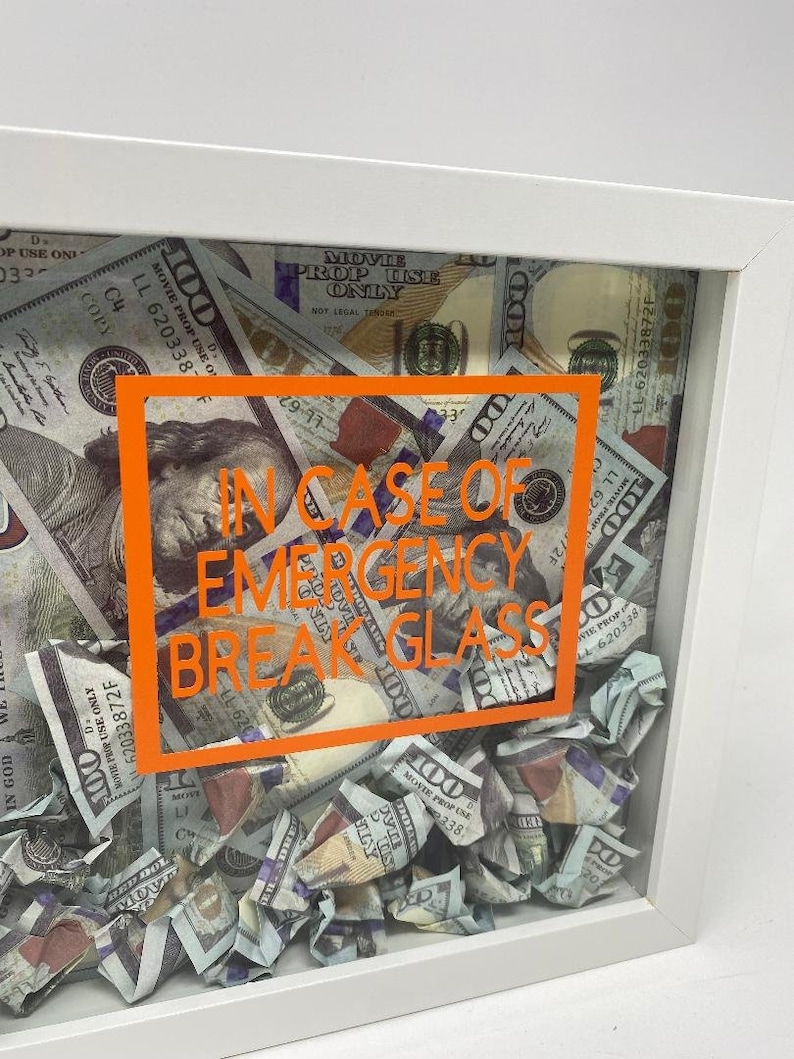 In Case of Emergency Break Glass Realistic Money Acrylic Art - Etsy