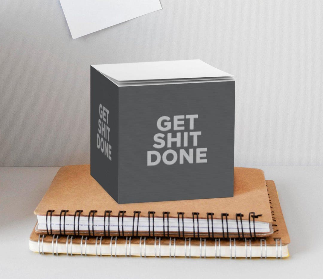 Get Shit Done Post It Notes Cube Note Pad Office Kitchen Desk to Do ...