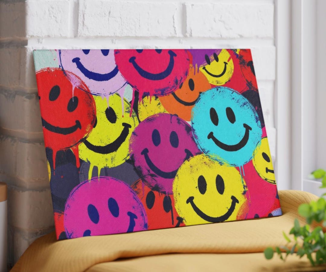 Smiley Fave Happy Face Art Birthday Gift Hostess Gift Art Glass Cutting ...