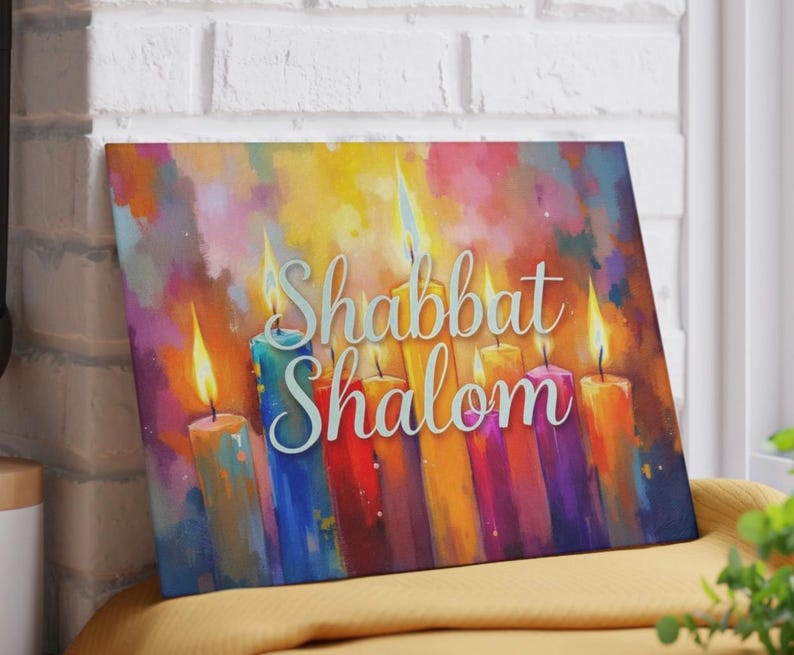 Shabbat Shalom Glass Cutting Board, Judaica Art Board 8x11 - Etsy