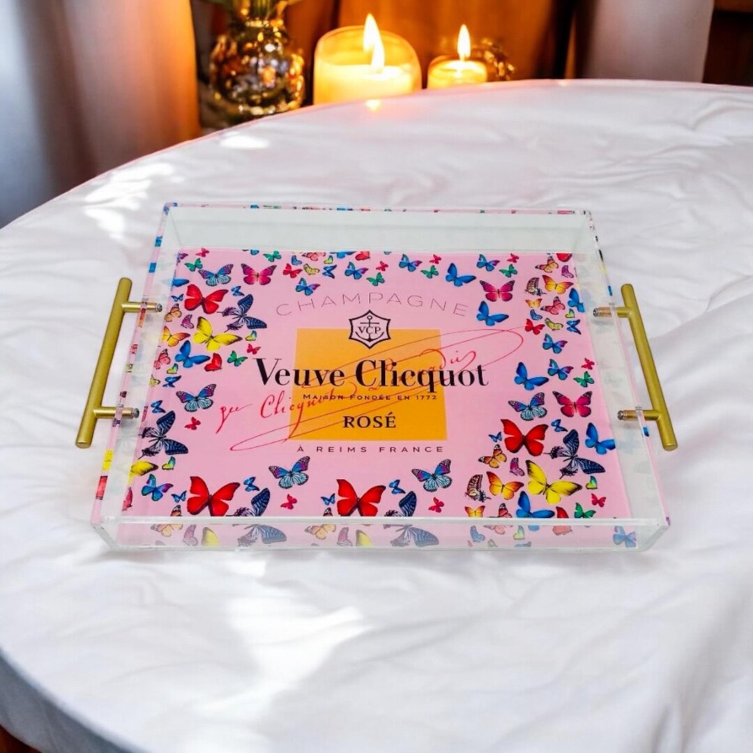 BAR ACRYLIC Pink Butterfly TRAY - Etsy