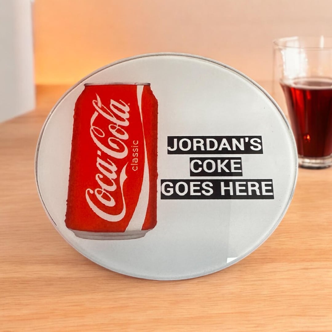 Personalized Soda Coke Office Desk Glass COASTER - Etsy
