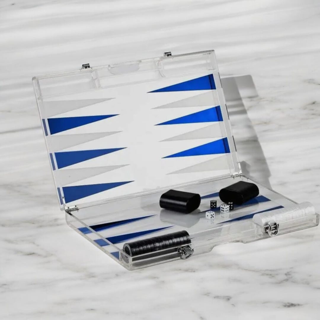 Modern Acrylic Lucite Backgammon Acrylic Blue Game Set - Etsy
