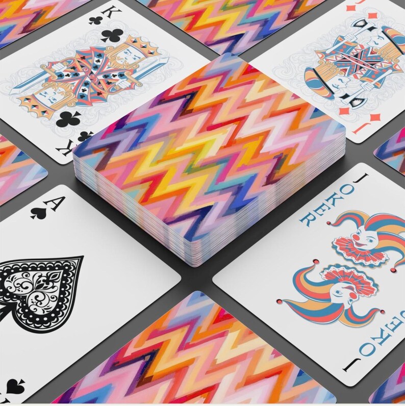 Modern Chevron Canasta Art Playing Cards Deck of Cards - Etsy