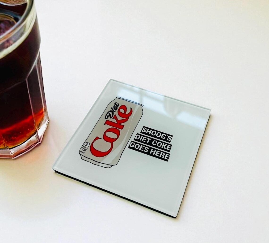 Personalized Soda Diet Coke Office Desk Glass COASTER - Etsy