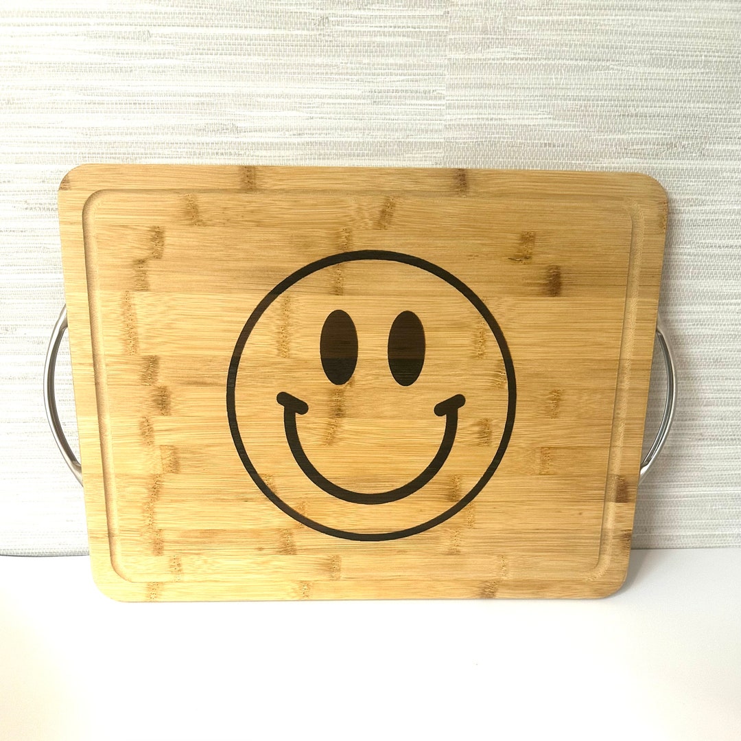 Happy Face Smiley Face Bamboo Cutting Board Charcuterie Board - Etsy