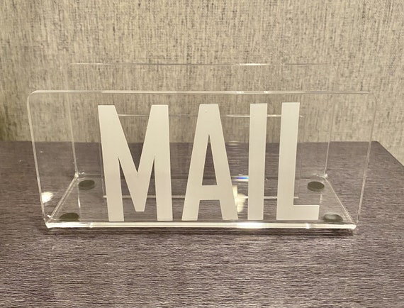 Heavy Acrylic MAIL LETTER HOLDER Organizer Any Wording Can Be - Etsy