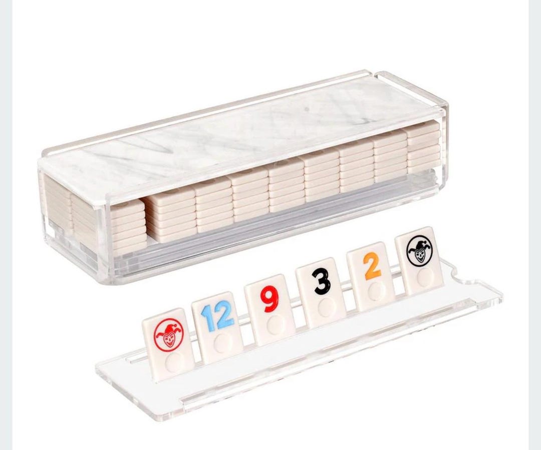 Modern Acrylic Lucite Rummikub Rummy Acrylic White Marble Game Set - Etsy