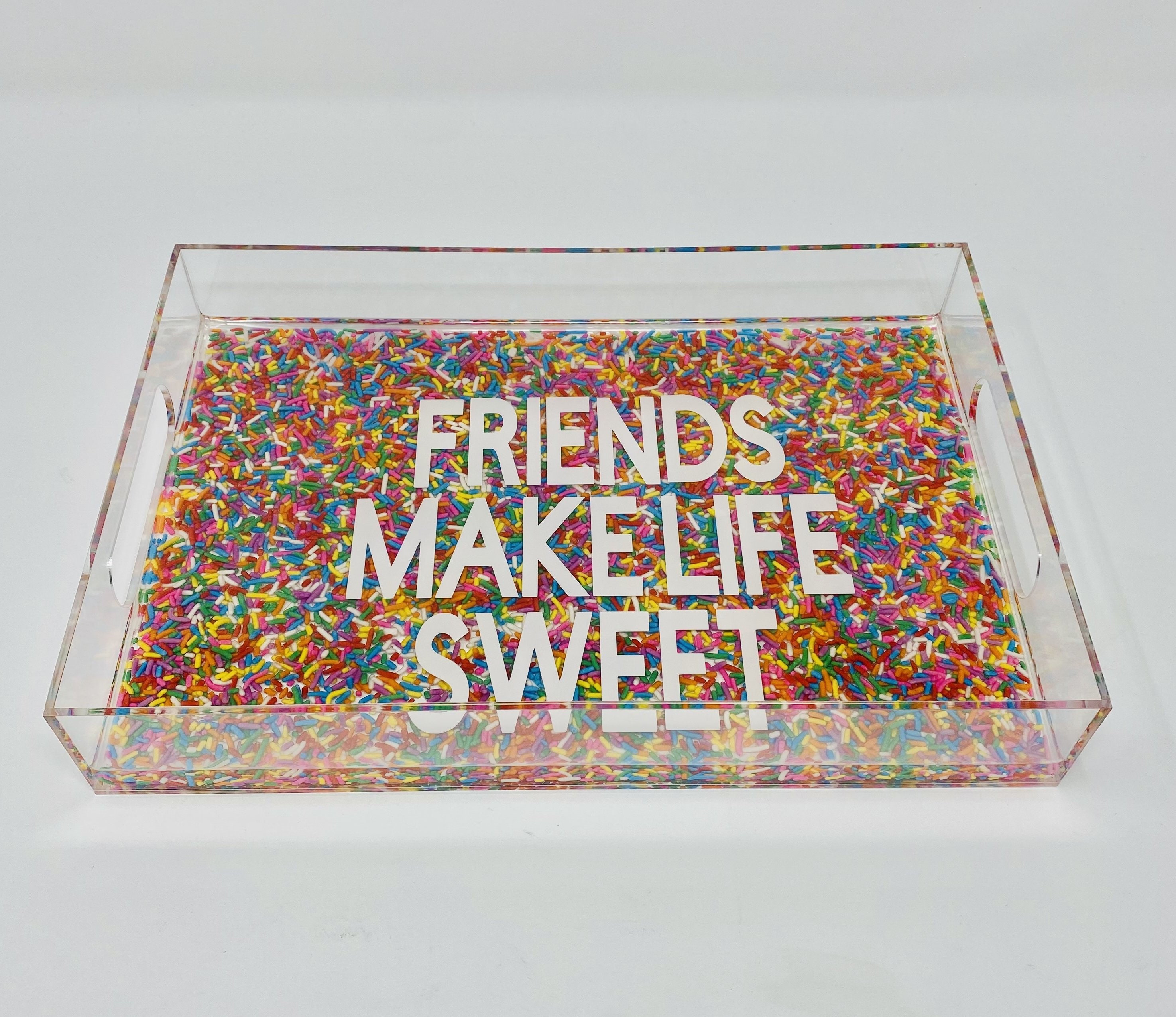 Real Colorful Sprinkles Friends Make Life Sweet Acrylic Resin | Etsy