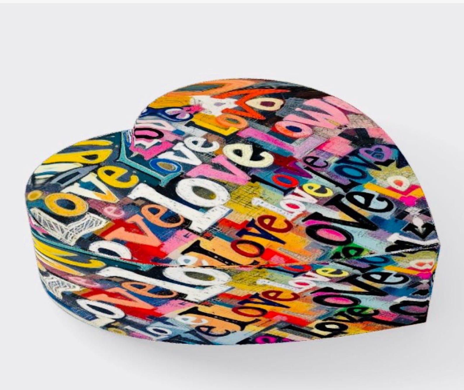 Love Collage Art Heart Paperweight Table Decor - Etsy