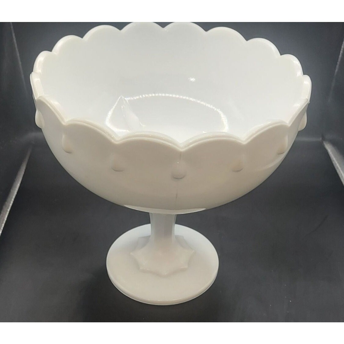 Indiana Glass Tear Drop White Milk Glass Compote - Etsy