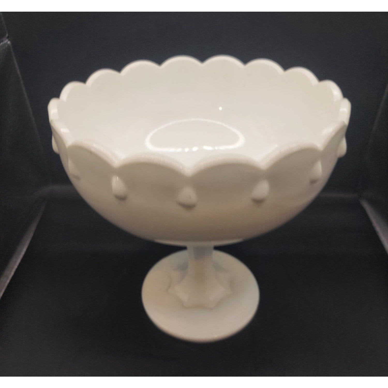 Indiana Glass Tear Drop White Milk Glass Compote - Etsy