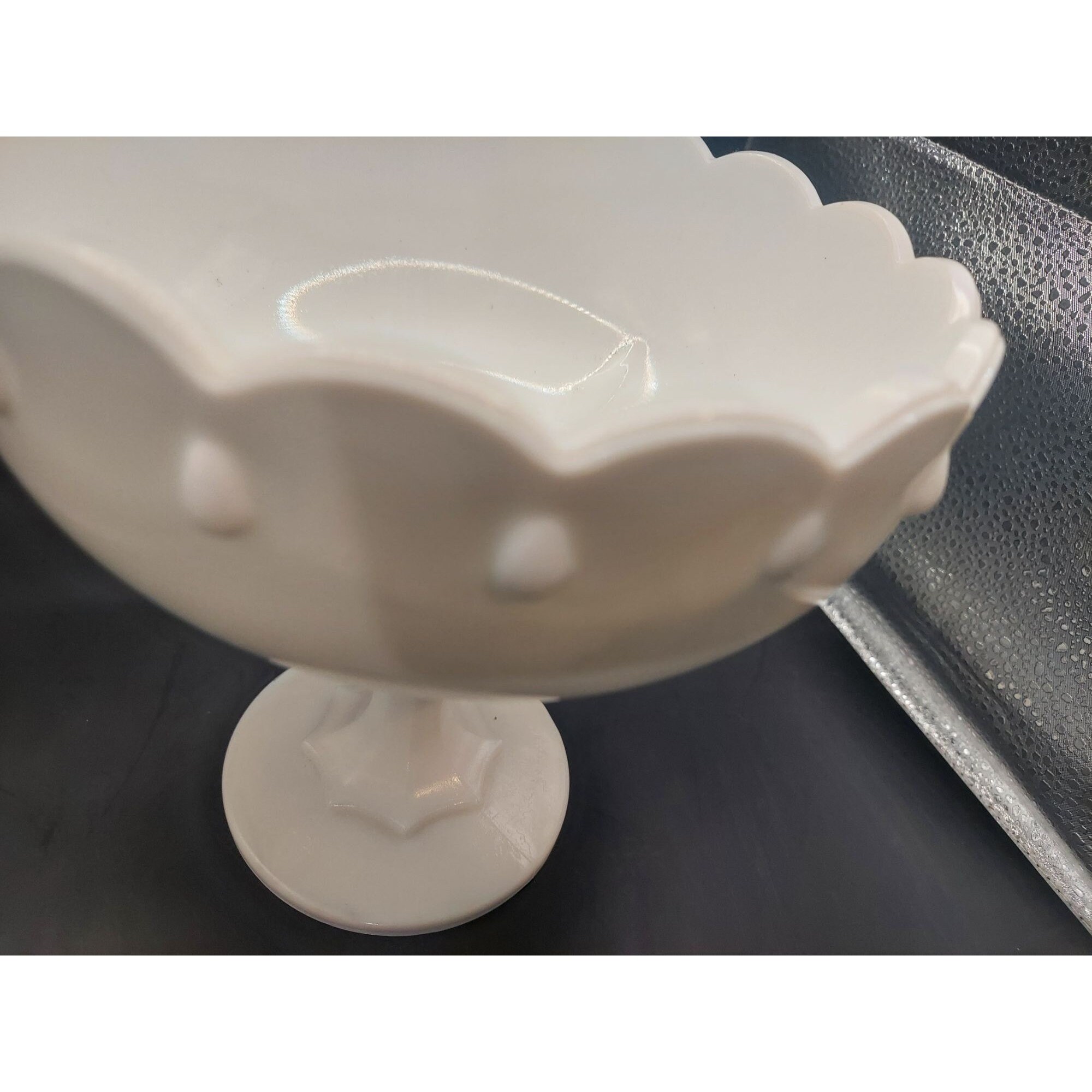 Indiana Glass Tear Drop White Milk Glass Compote - Etsy