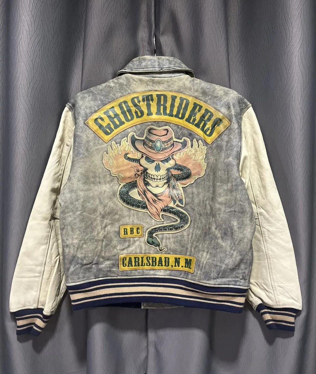 RBC Vintage Jacket Real Leather Ghostriders Medium - Etsy