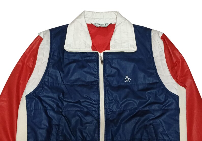Vintage 80s Original Penguin by Munsingwear Tri-color Padded Jacket ...