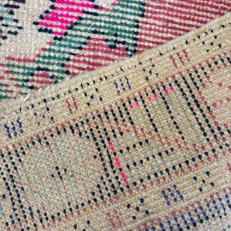 Turkish Rug 3.3x9.1 Ft, Red Blue Plants & Trees Wool Vintage Rug - Etsy UK