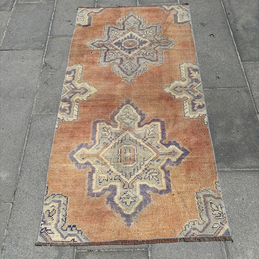 Vintage Rug, 3x6 Small Rug, Turkish Rug, Antique Bathroom Rugs, Rugs ...