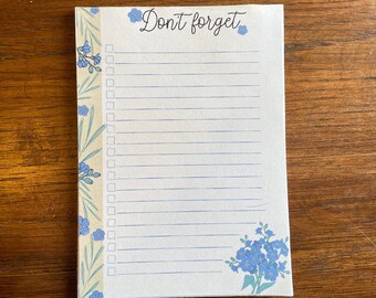 Forget Me Nots Watercolor Floral Notepad Watercolor Notepad - Etsy